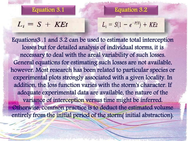 Interception and Depression Storage | PPTX