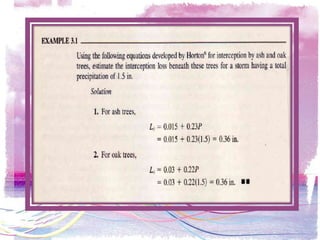 Interception and Depression Storage | PPTX