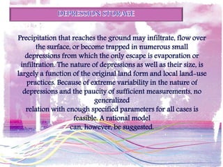 Interception and Depression Storage | PPTX