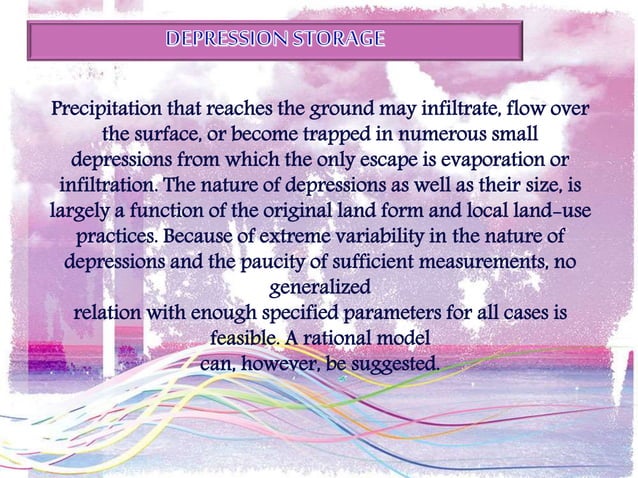Interception and Depression Storage | PPTX