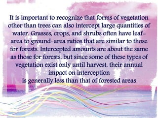 Interception and Depression Storage | PPTX