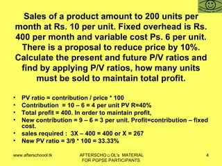 Marginal Costing & Profit Planning | PPS