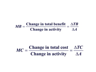 Marginal Benefit Formula