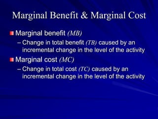 Marginal Benefit Formula