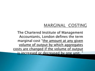 Marginal cost & cost sheet ppt 1 | PPTX