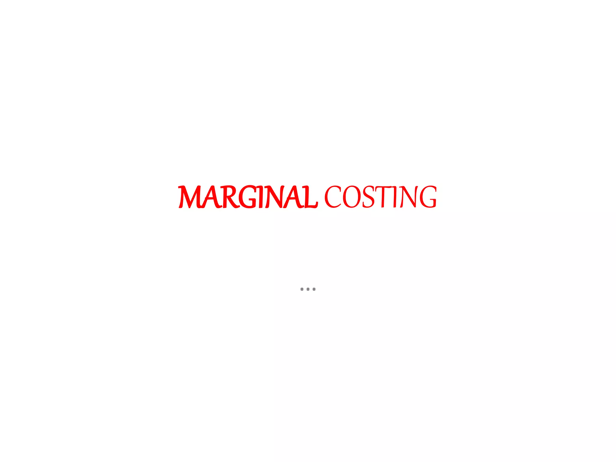 Marginal costing | PPTX