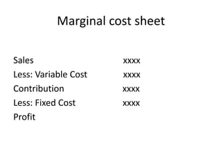 Marginal costing | PPTX