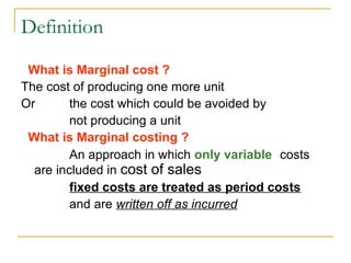 MAGINAL COSTING FOR BCOM GRADUATE STUDENTS AND MCOM STUDENTS FOR | PPT ...