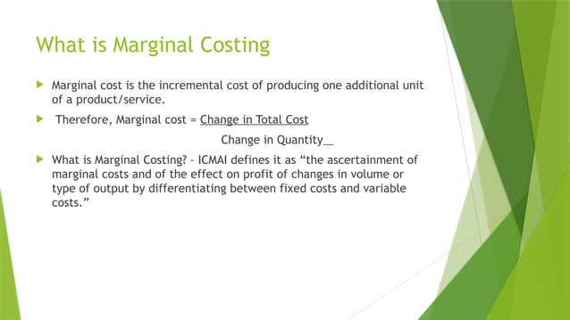 Marginal costing- Management Accounting. | PPT
