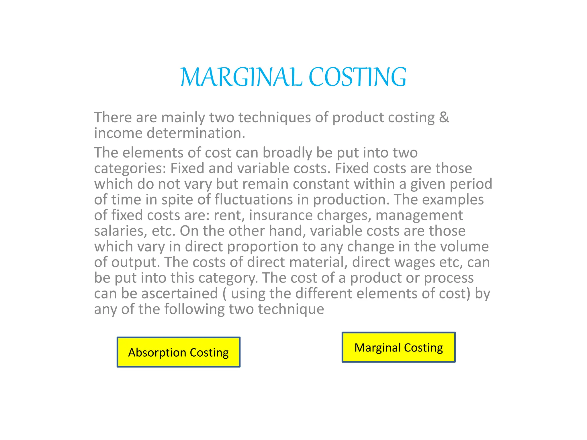 MARGINAL COSTING -pptx | PPTX
