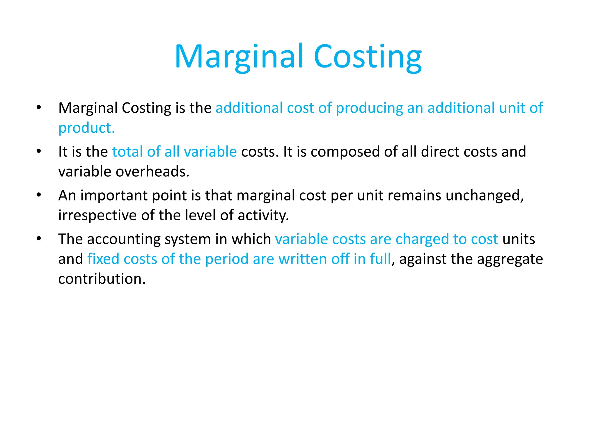 MARGINAL COSTING -pptx | PPTX