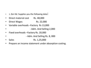 MARGINAL COSTING -pptx | PPTX