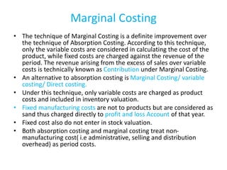 MARGINAL COSTING -pptx | PPTX