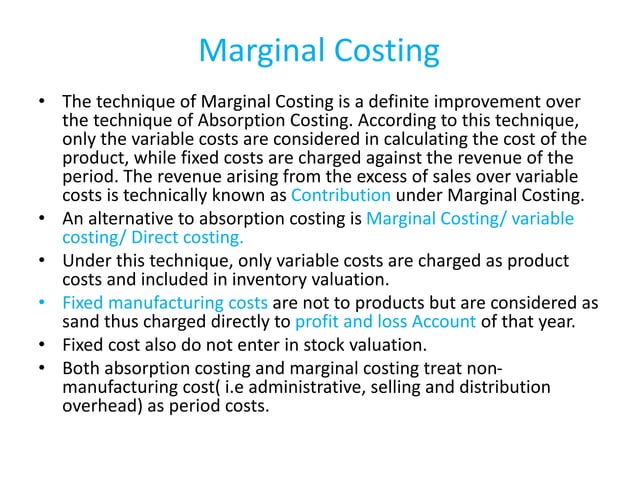 MARGINAL COSTING -pptx | PPTX