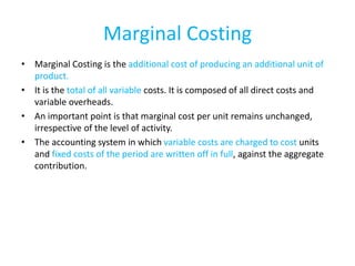 MARGINAL COSTING -pptx | PPTX
