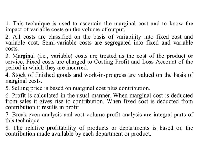 Marginal costing and break even analysis | PPTX