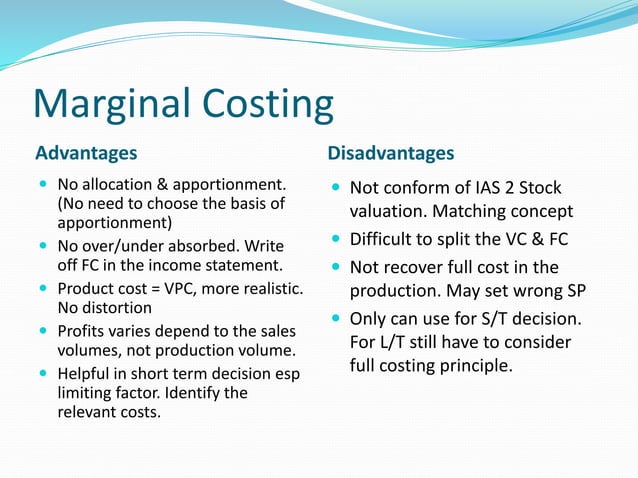 Marginal Costing vs Absorption Costing - ACCA - F5 Marginal Costing vs Absorption Costing - ACCA - F5