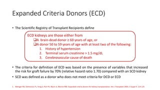 Marginal Donors/Expanded Criteria Donors Kidneys | PPTX