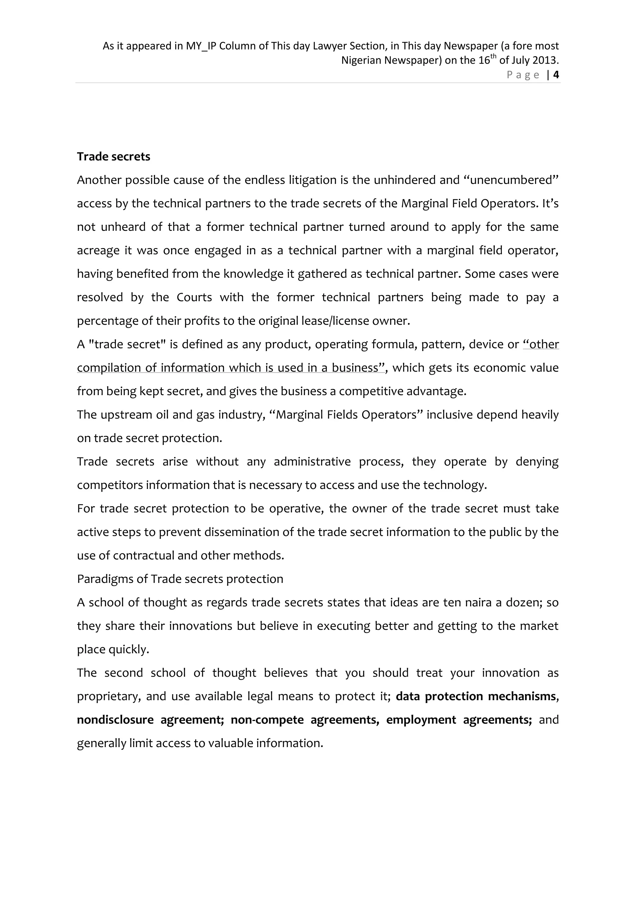 Marginal Field Operations...What You Need To Know by Olufola Wusu esq ...