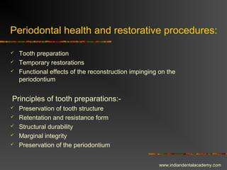 Marginal intergity and periodontal considerations/certified fixed ...