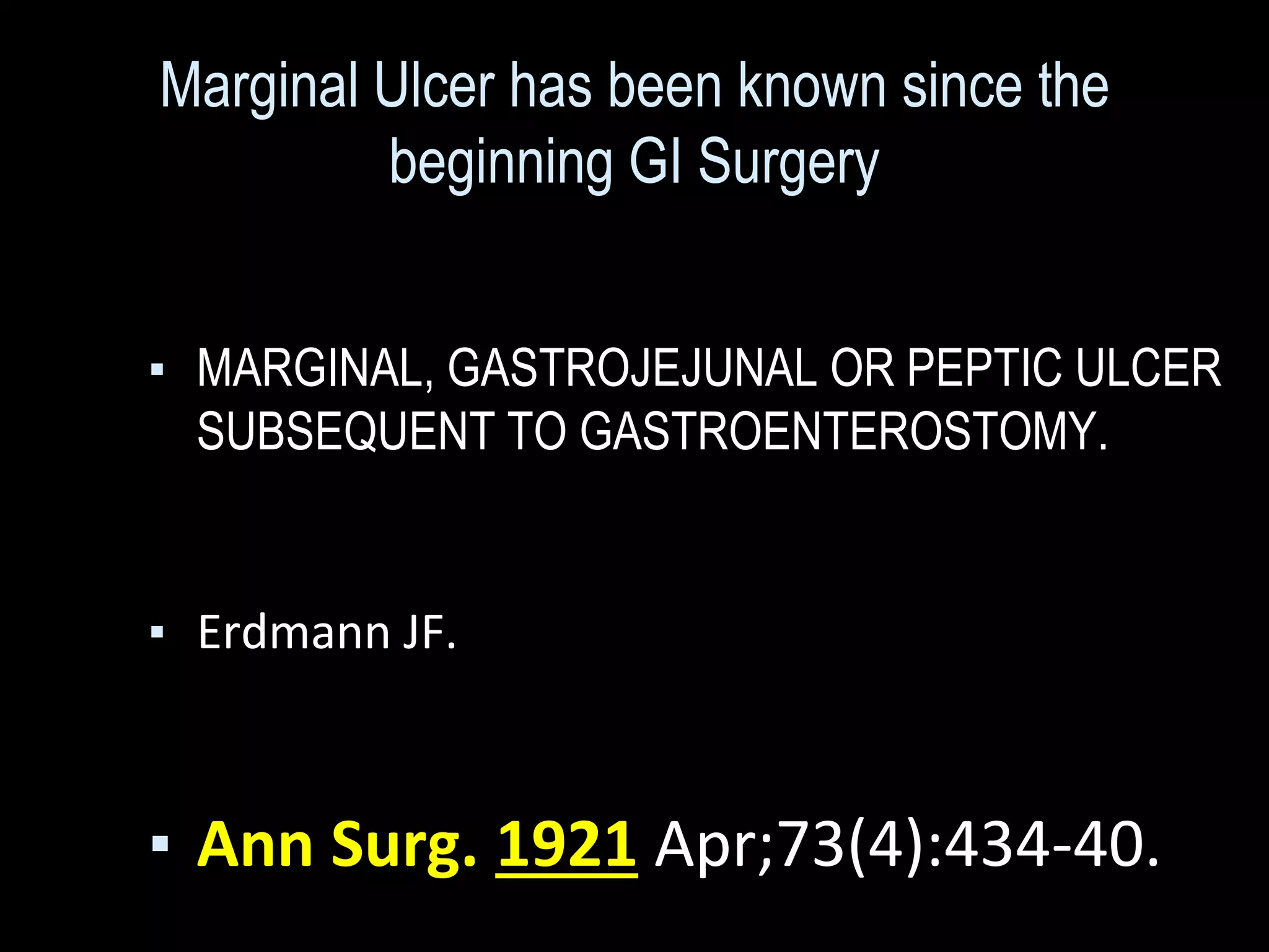Marginal ulcer gastric bypass (MGB vs RNY) | PPTX
