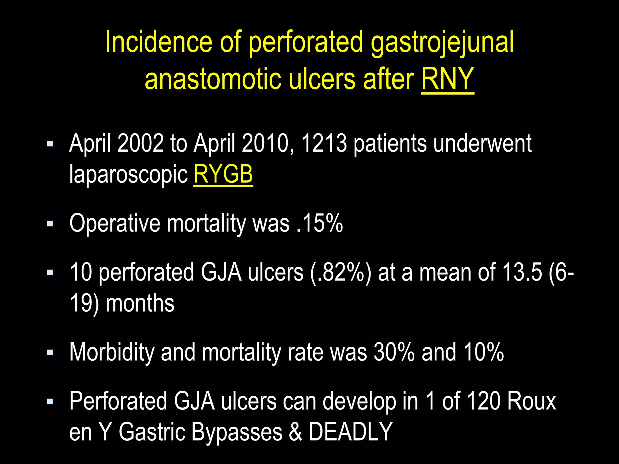 Marginal ulcer gastric bypass (MGB vs RNY) | PPTX