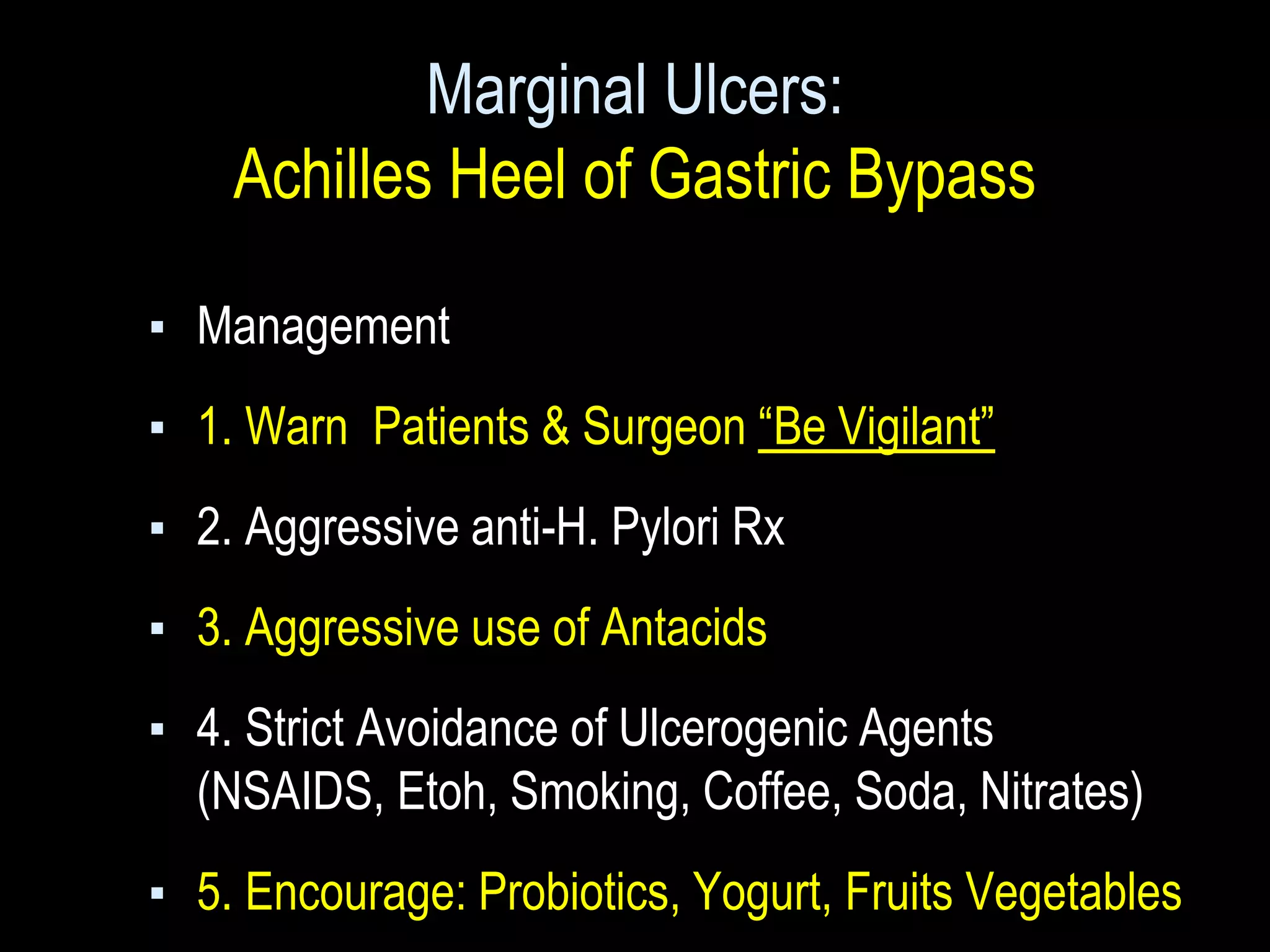 Marginal ulcer gastric bypass (MGB vs RNY) | PPTX