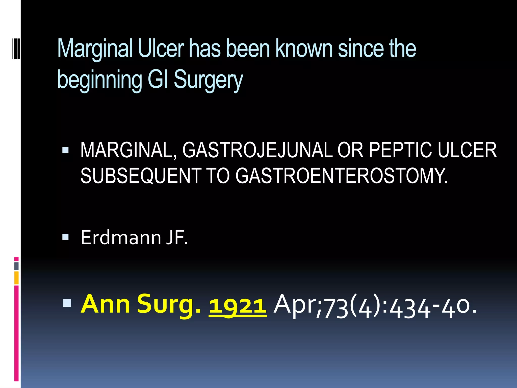 Presentation; Marginal ulcer gastric bypass | PPTX | Digestive ...