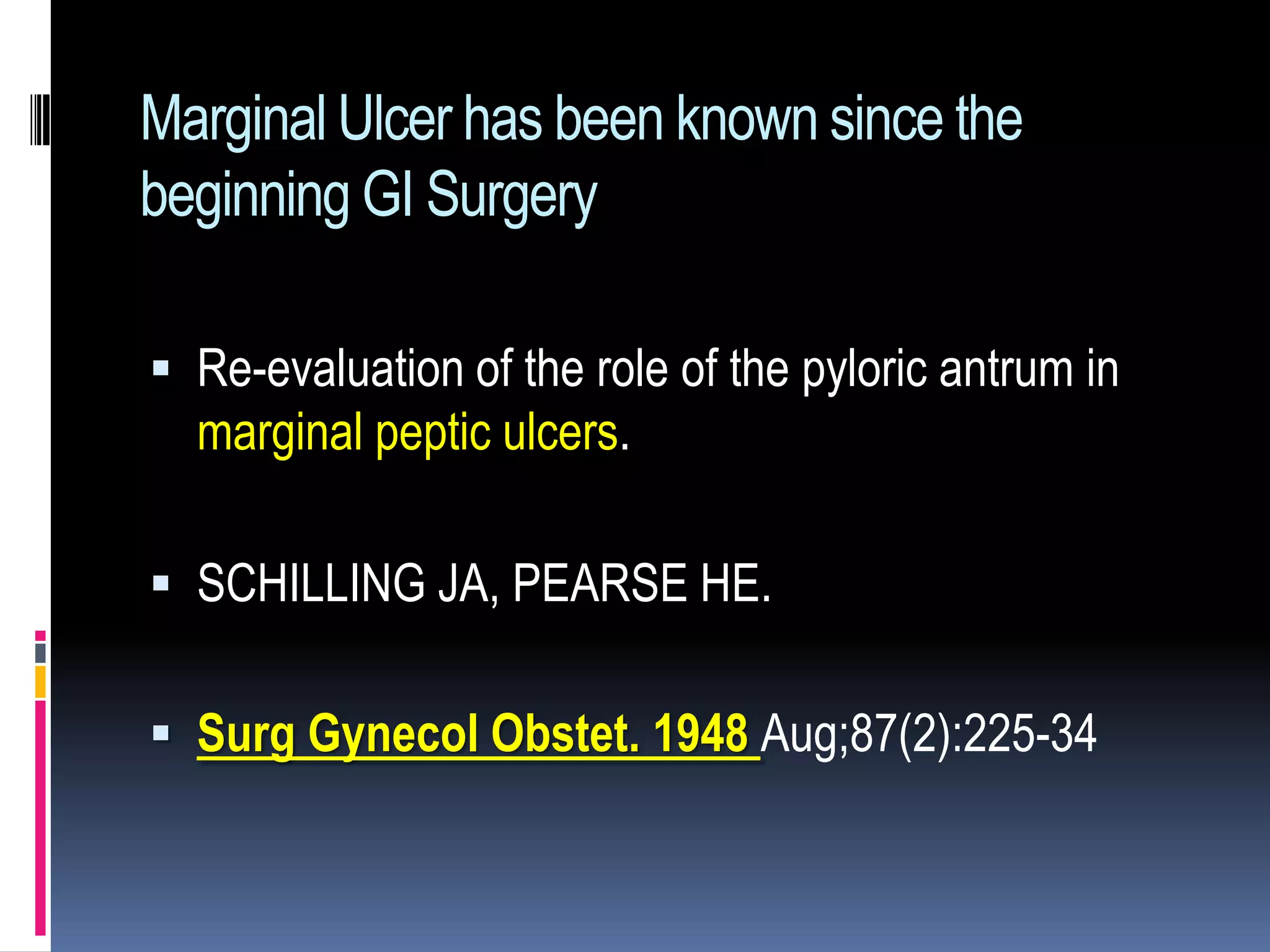 Presentation; Marginal ulcer gastric bypass | PPTX | Digestive ...