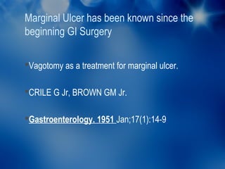 Marginal Ulcer after Gastric Bypass; | PPT