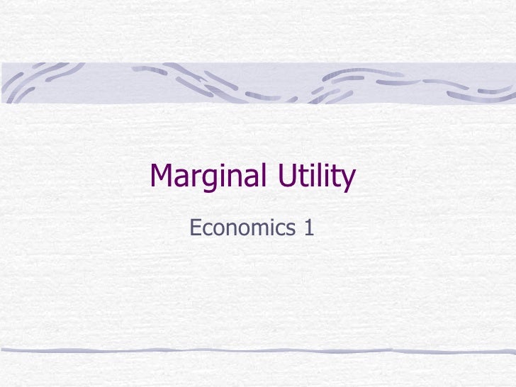 Marginal utility
