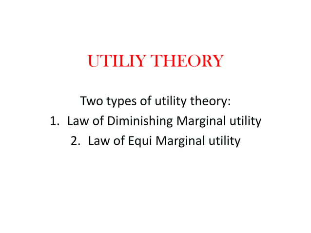 law of diminishing Marginal utility | PPTX | Water Services | Home Utilities