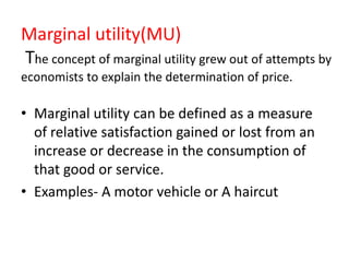 Diminishing Marginal Utility