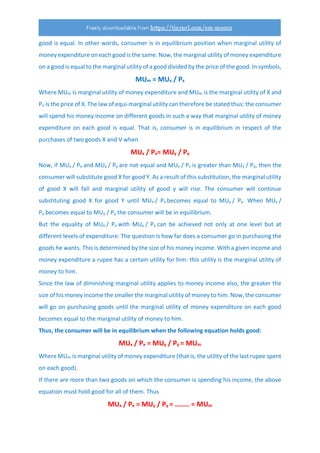 Marginal utility approach | PDF
