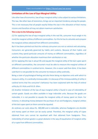 Marginal utility approach | PDF