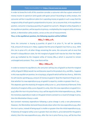 Marginal utility approach | PDF