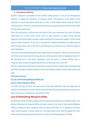 Marginal utility approach | PDF
