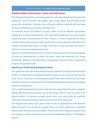 Marginal utility approach | PDF