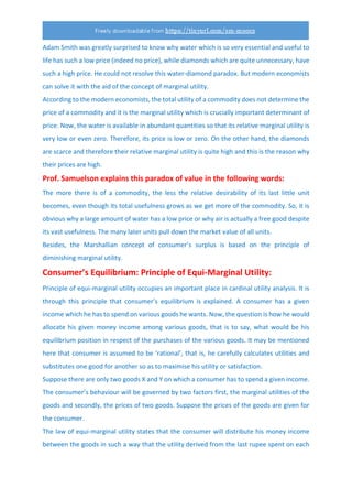Marginal utility approach | PDF