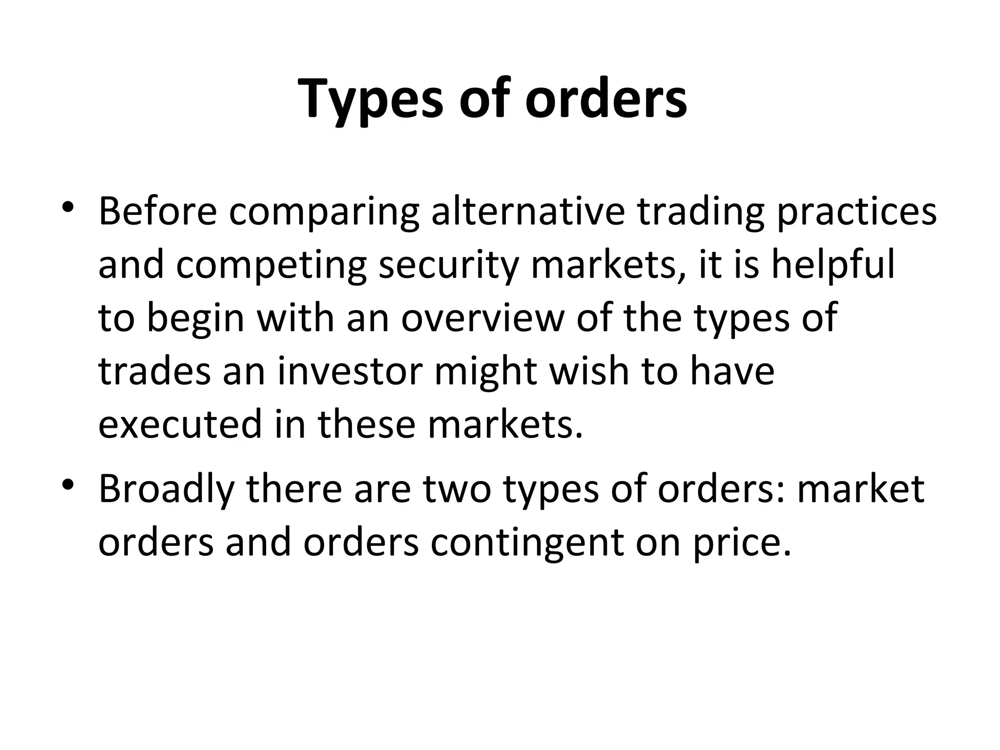 Margin trading and types of order | PPT