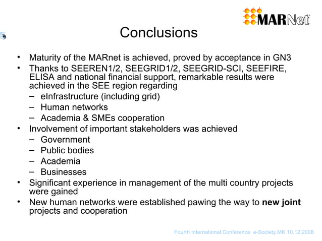 Macedonian Academic and Research Network - MARNet | PPT