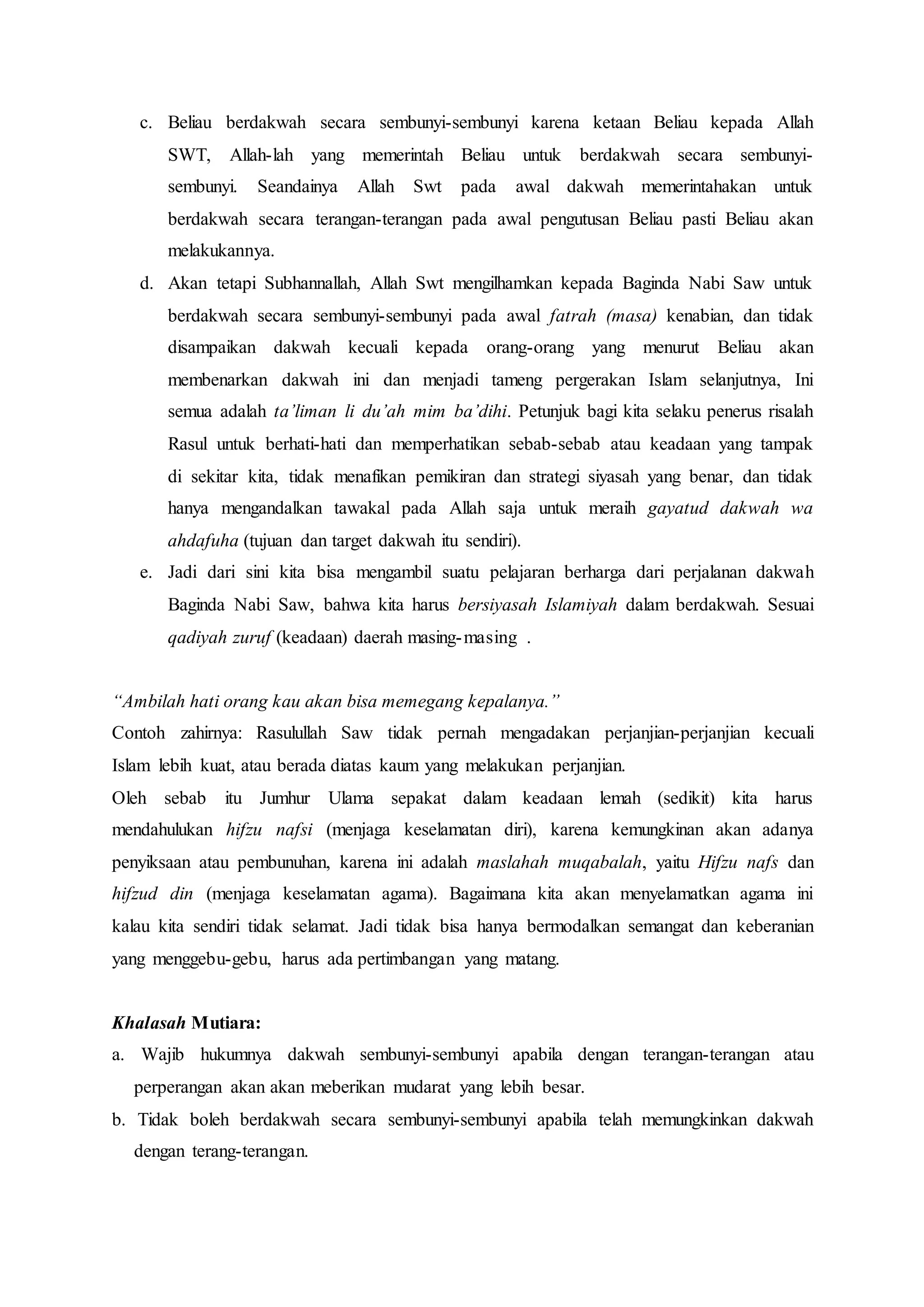 Marhalah dakwah nabi muhammad saw bag | DOCX