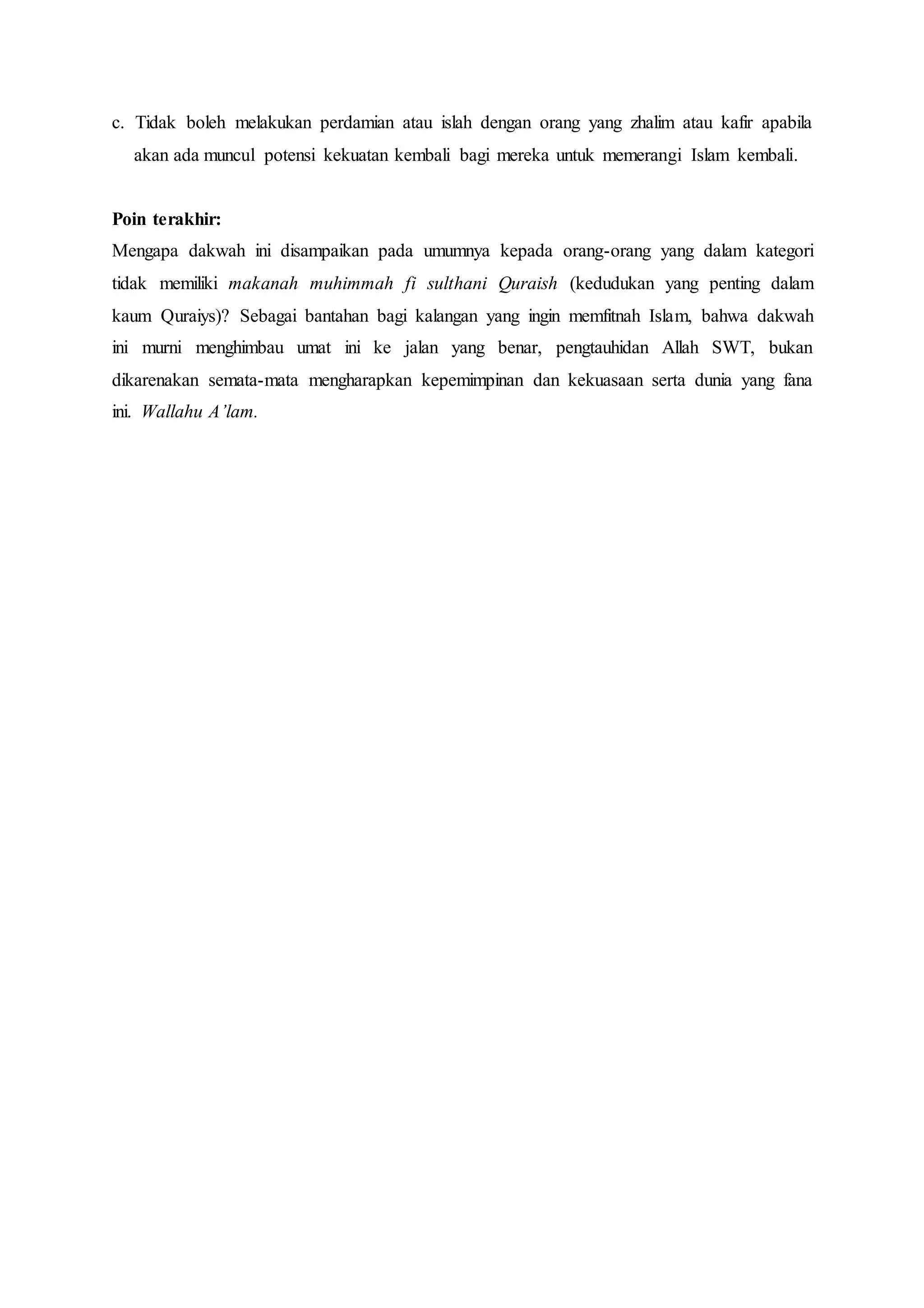Marhalah dakwah nabi muhammad saw bag | DOCX
