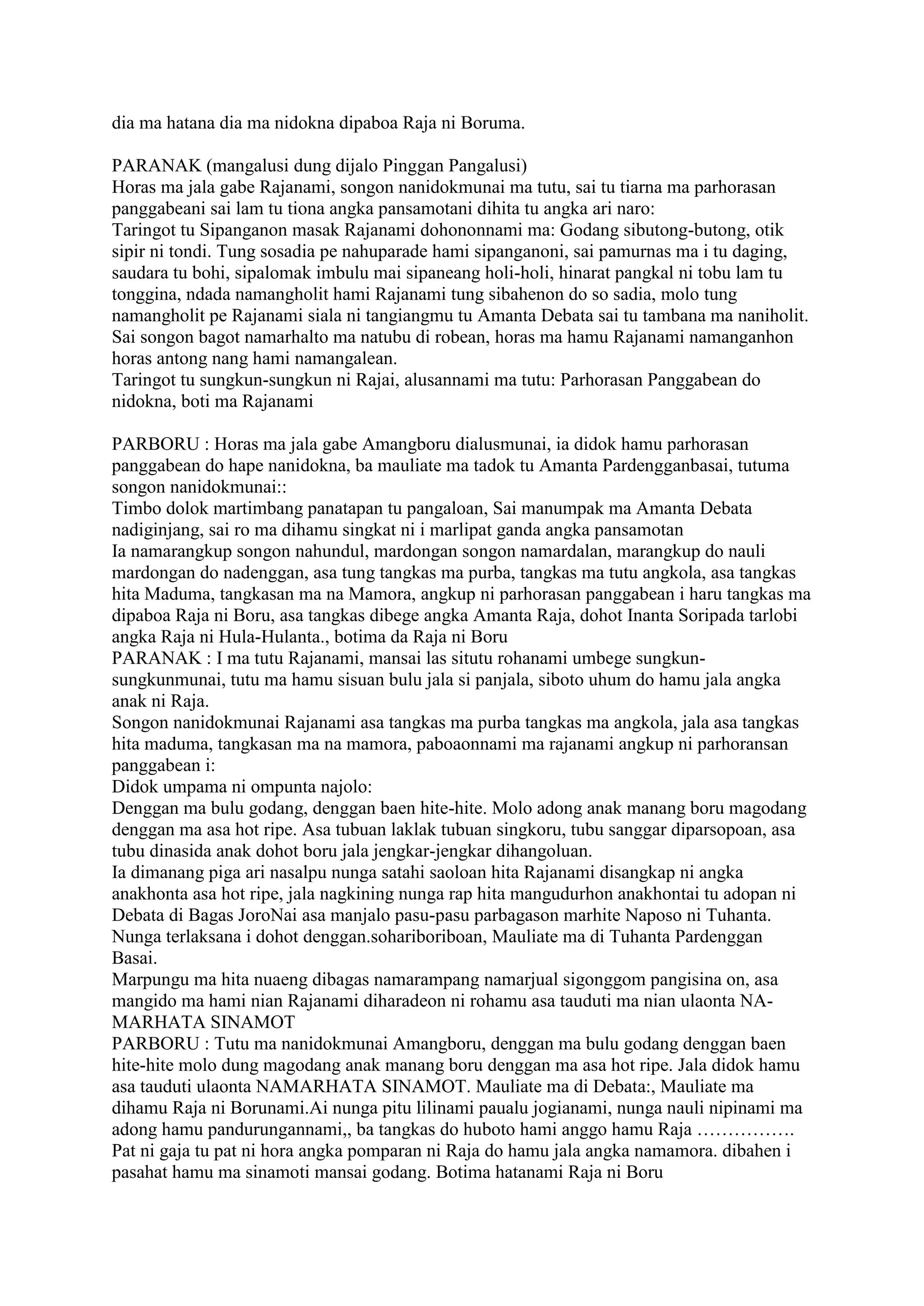 Marhata Umpasa Adat Batak | DOCX