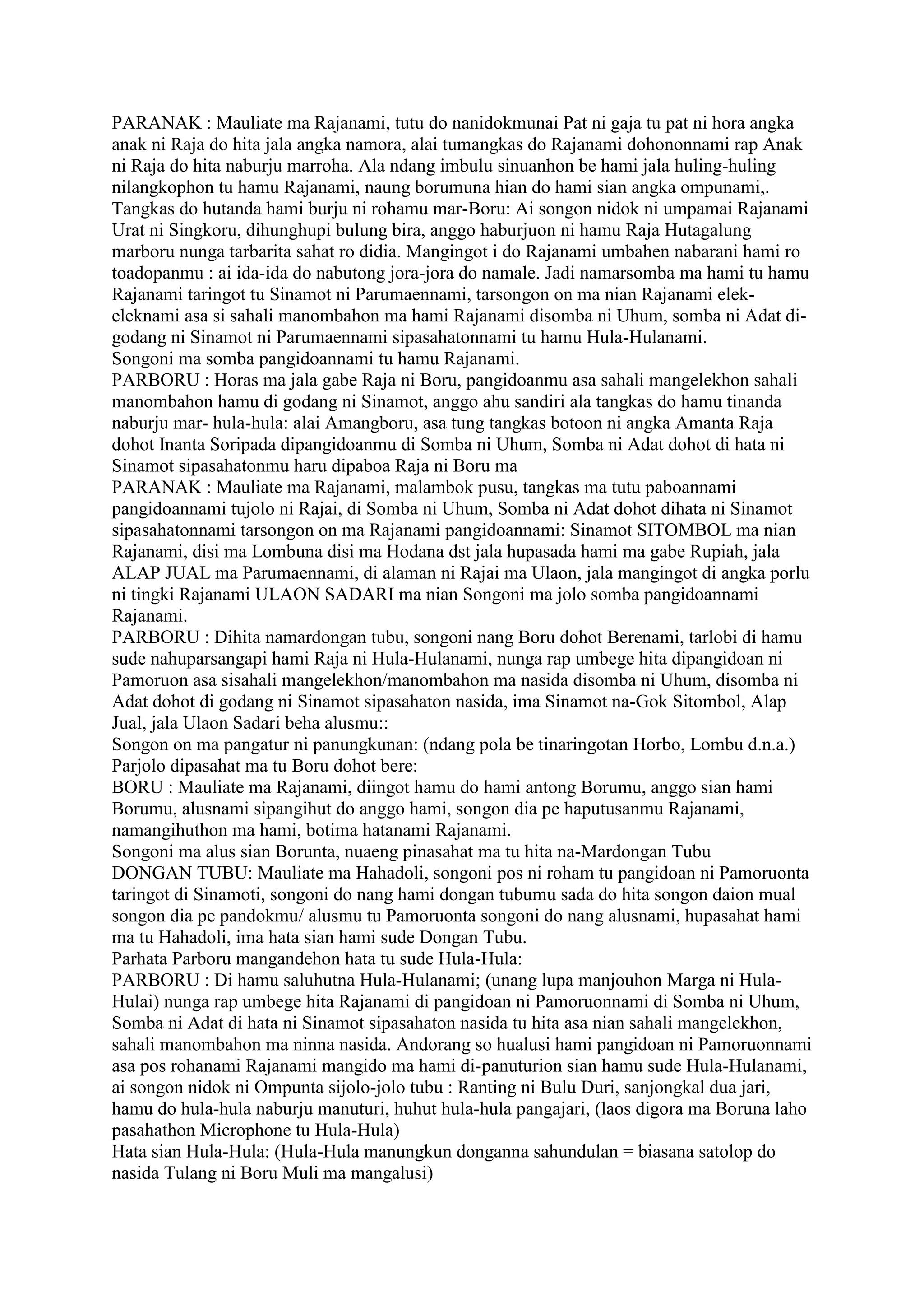 Marhata Umpasa Adat Batak | DOCX