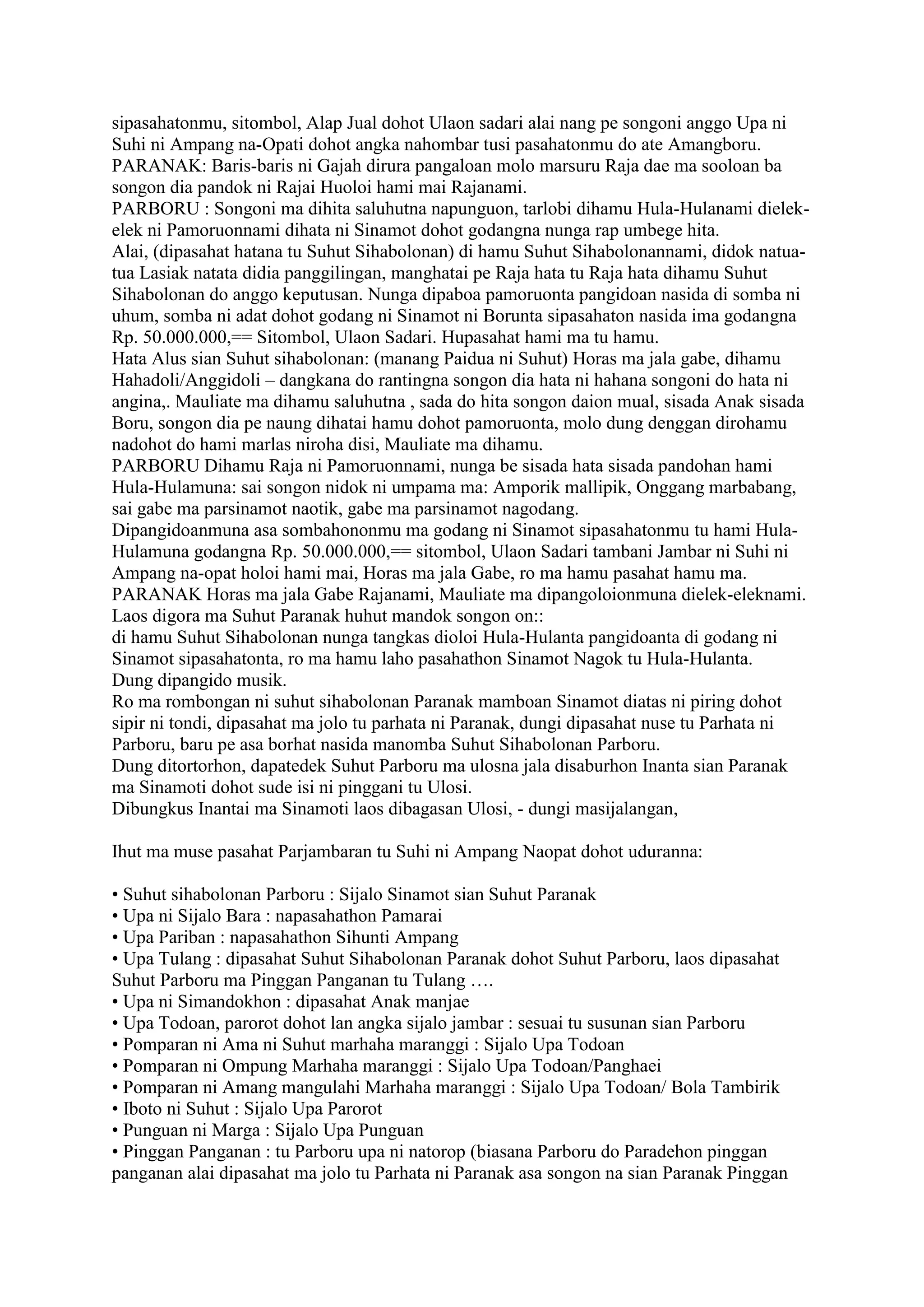 Marhata Umpasa Adat Batak | DOCX