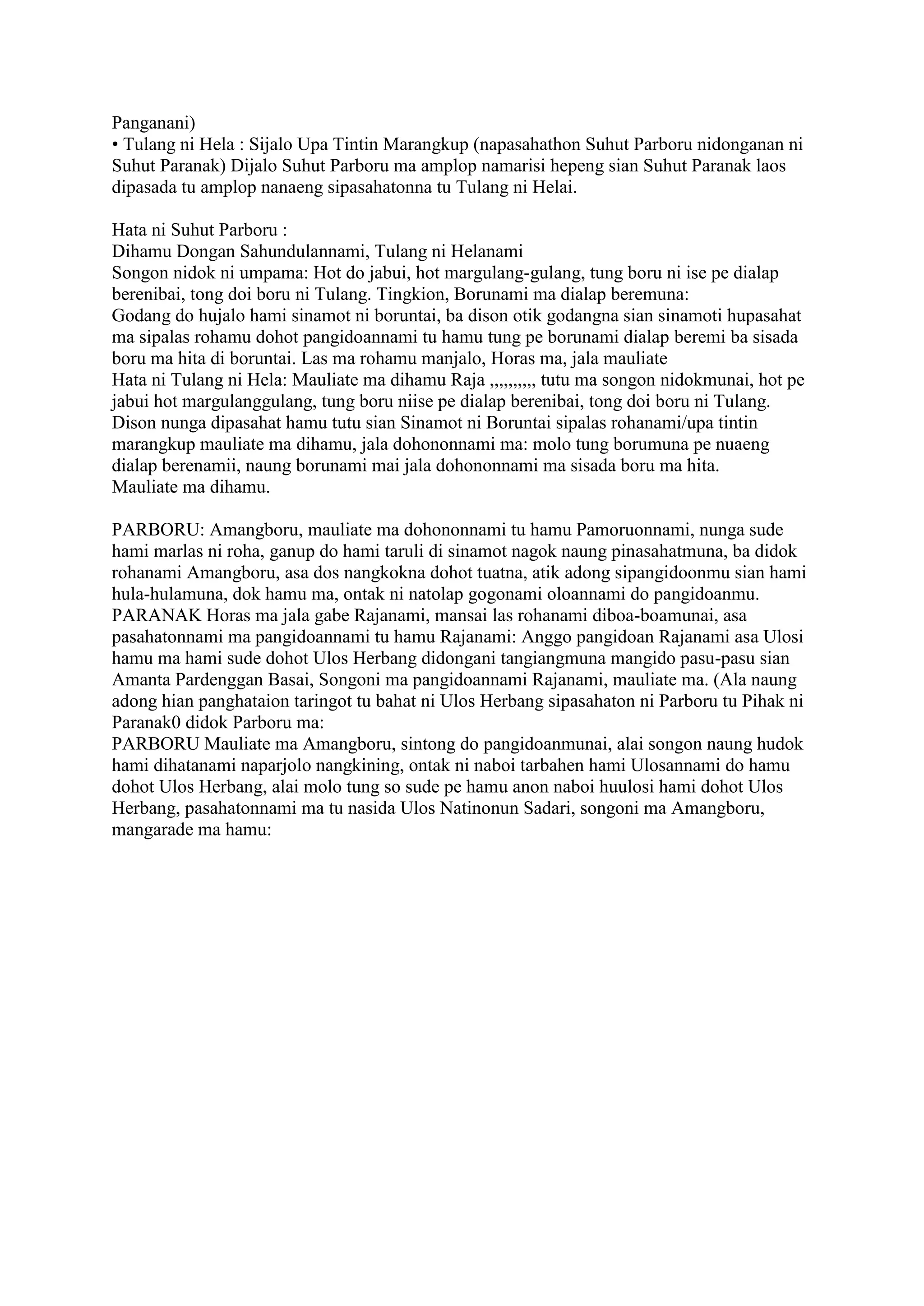 Marhata Umpasa Adat Batak | DOCX