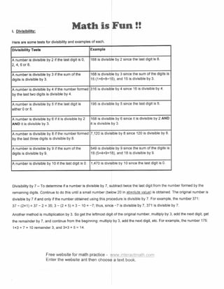 Marh is Fun Handout | PDF