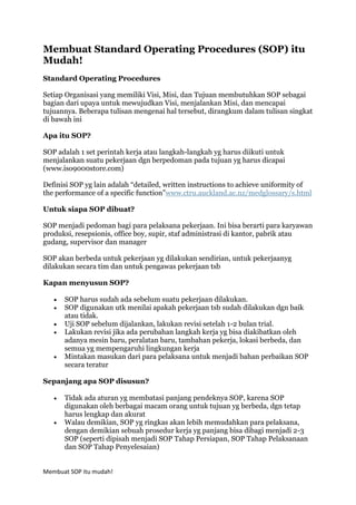 Mari membuat-standard-operating-procedures | PDF