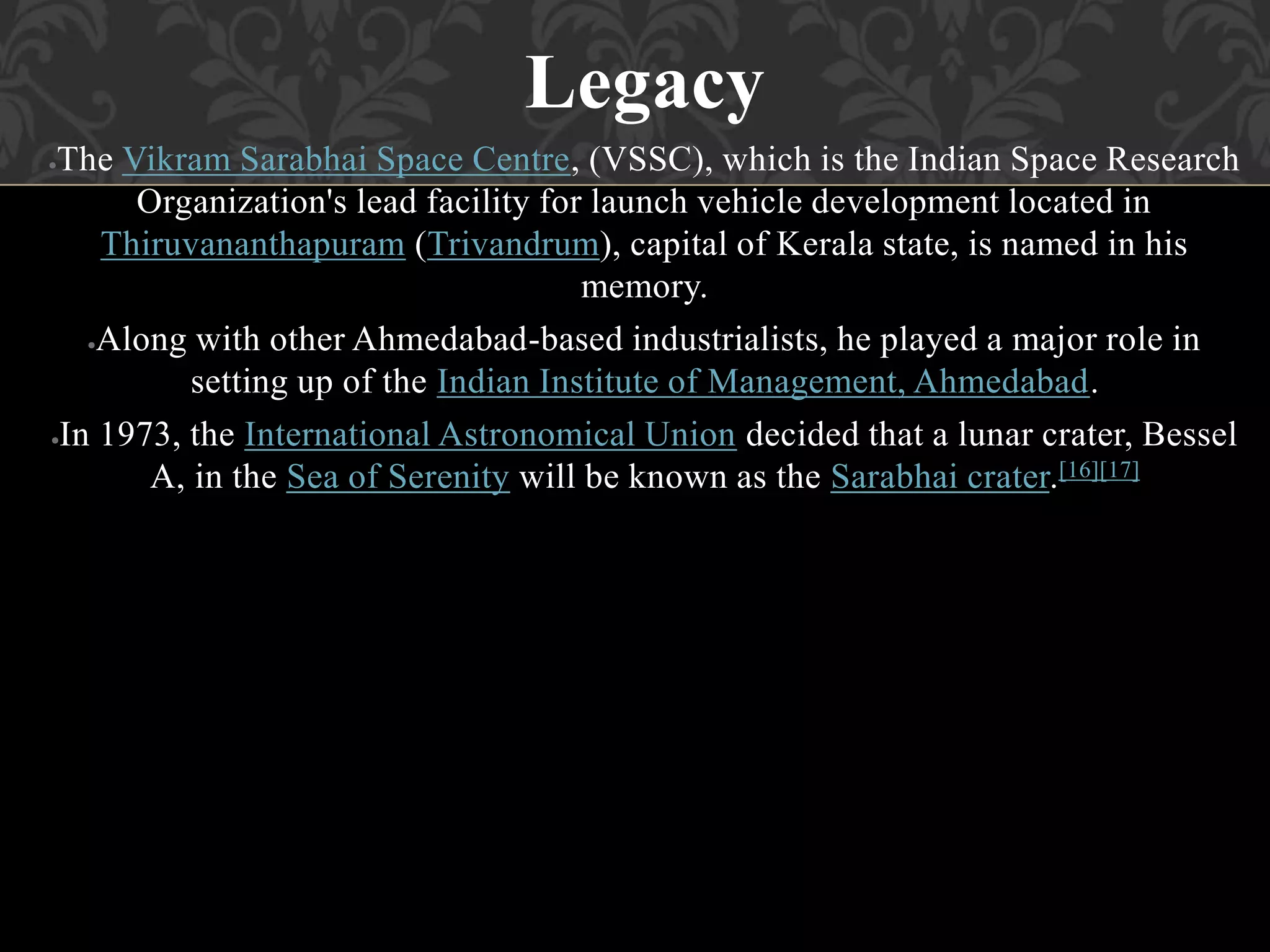 VIKRAM AMBALAL SARABHAI | PPTX